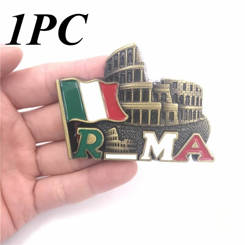 1pc 3D металлический холодильник магнит, подходящий для коллекции подарков и домашнего украшения