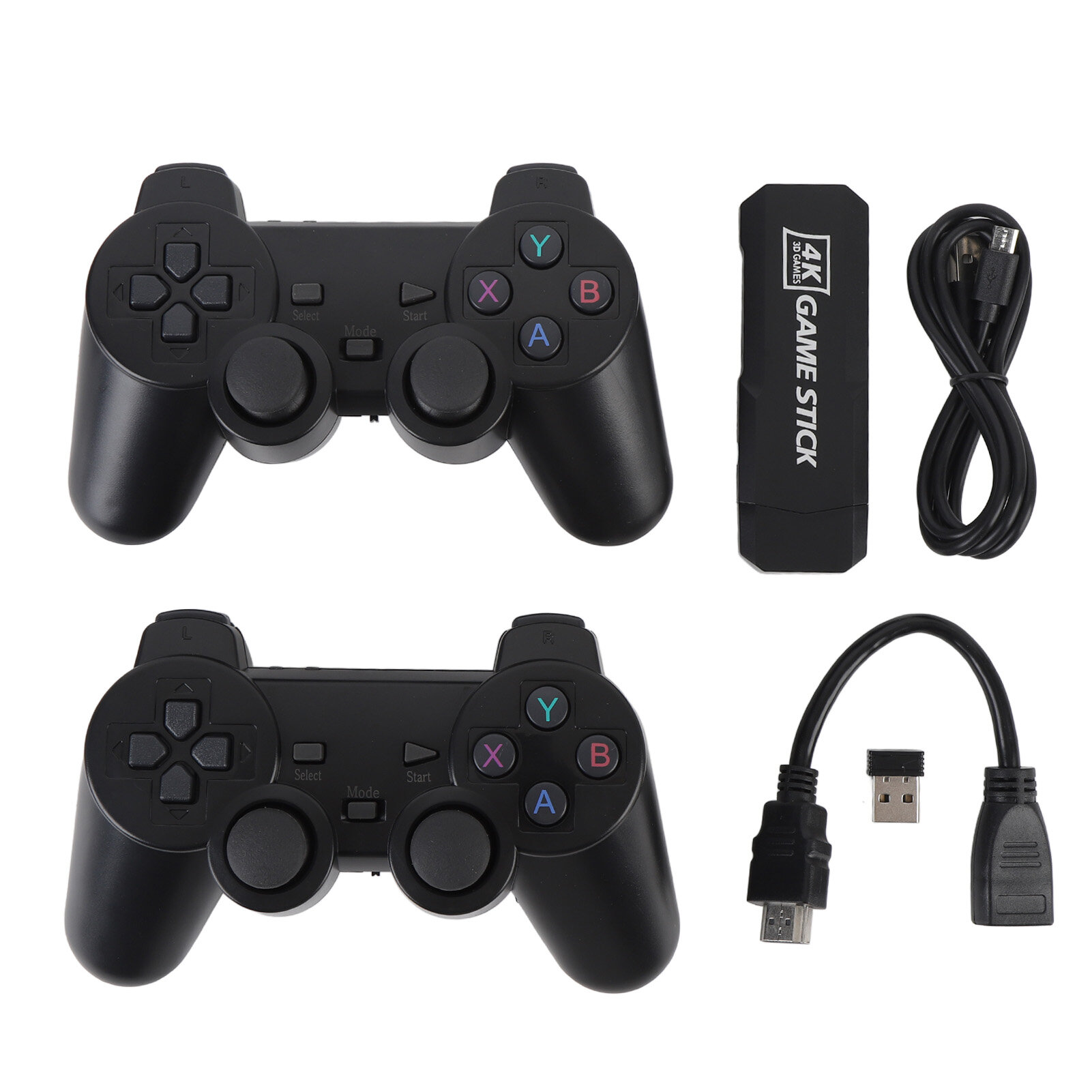 Игровая консоль 4K с поддержкой нескольких игр, стабильное подключение и использование по принципу Plug and Play, мультимедийный интерфейс HD, поддержка 3D-видео, 2 контроллера, 128 ГБ памяти.