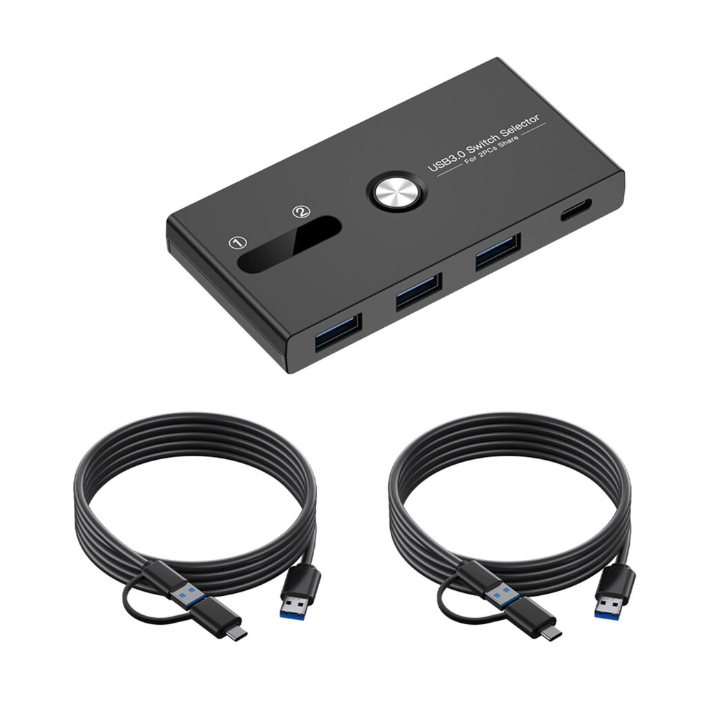 2 В 4 Выхода USB C И USB 3.0 KVM-Коммутатор Для Удобного Управления На Настольных Компьютерах