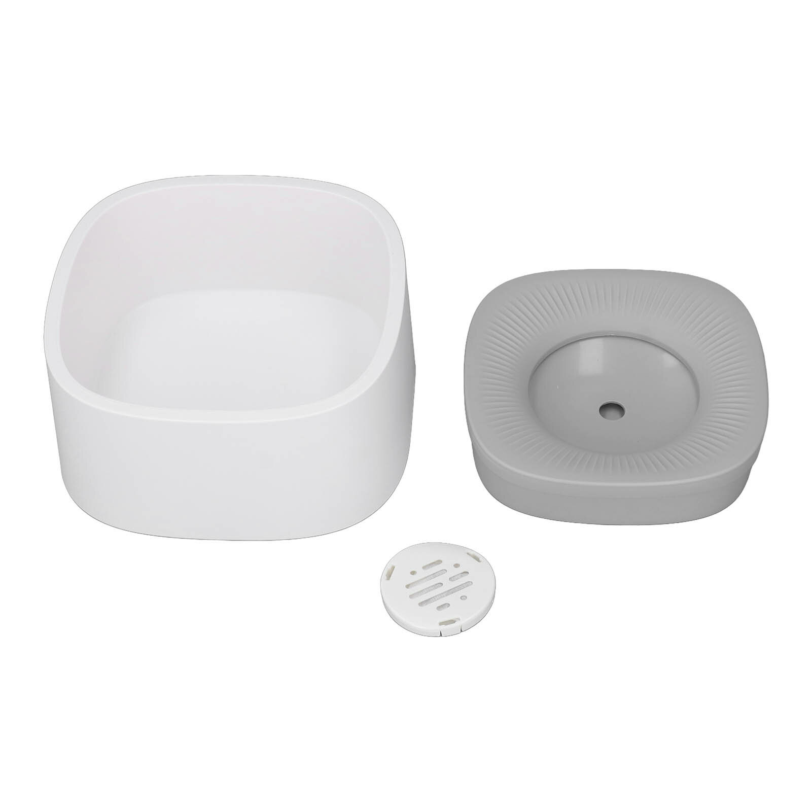 Pet Float Bowl Dog Cat Leak Proof Automatic Floating Water Dispenser Supplies ABS Square White
