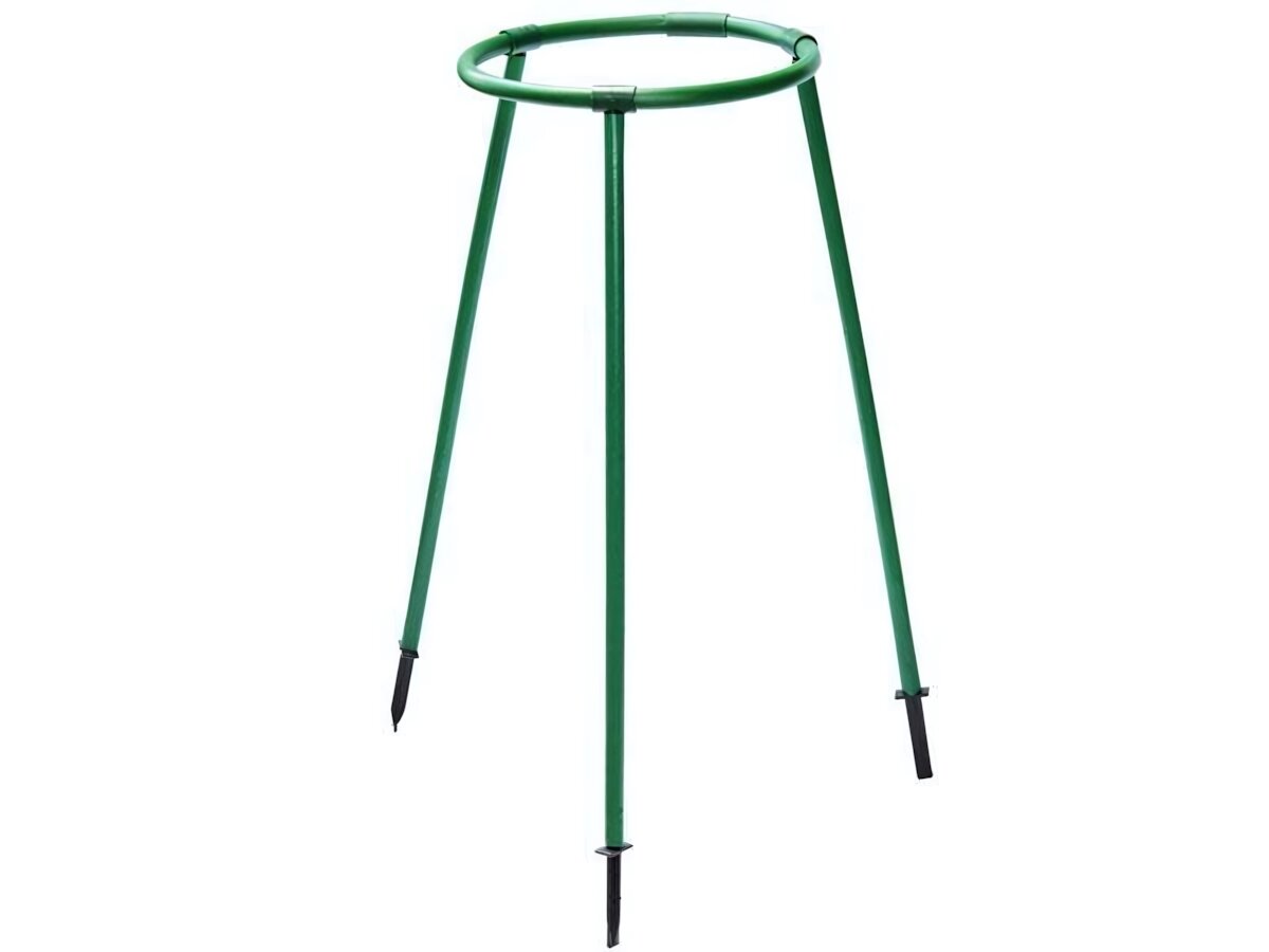 Кустодержатель "Пион" пластиковый, зеленый/черный, устойчивая конструкция для садовых растений