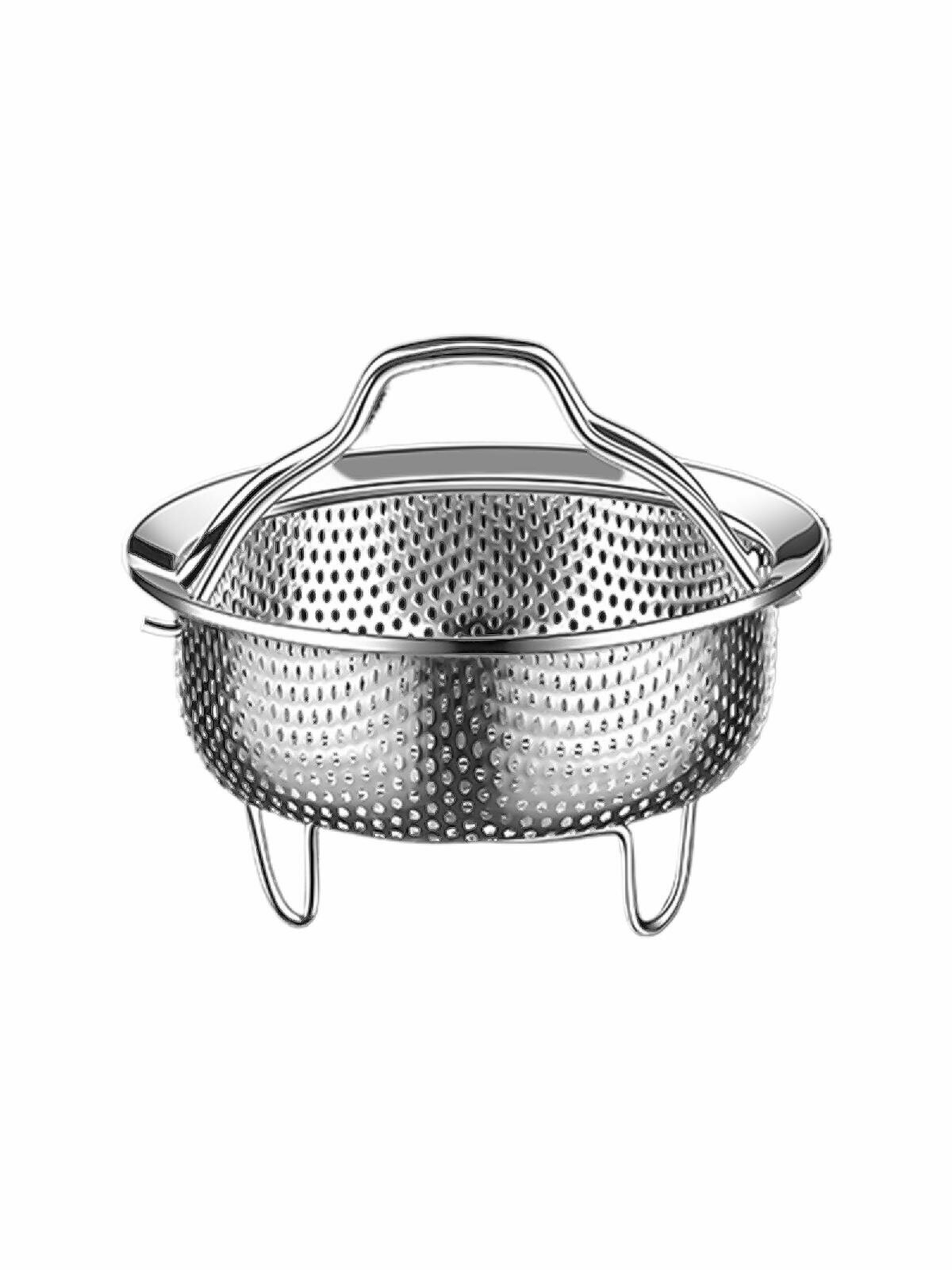 Корзина для пароварок для приготовления пищи из нержавеющей стали, подставка для приготовления на пару с ручкой