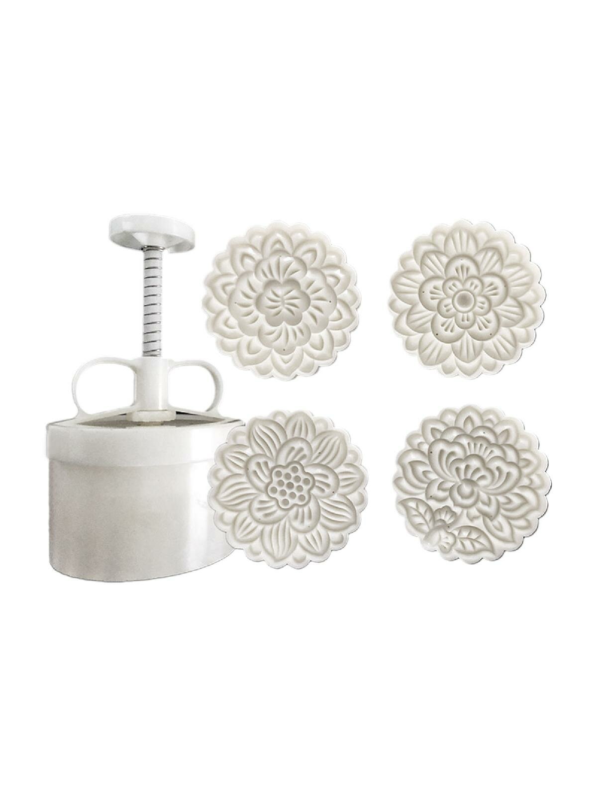 Форма для печенья "Лунный пирог" в форме цветка, ручная формочка для печенья, изысканный инструмент для выпечки цветов, пресс для бомбочек для ванны "Лунный пирог"