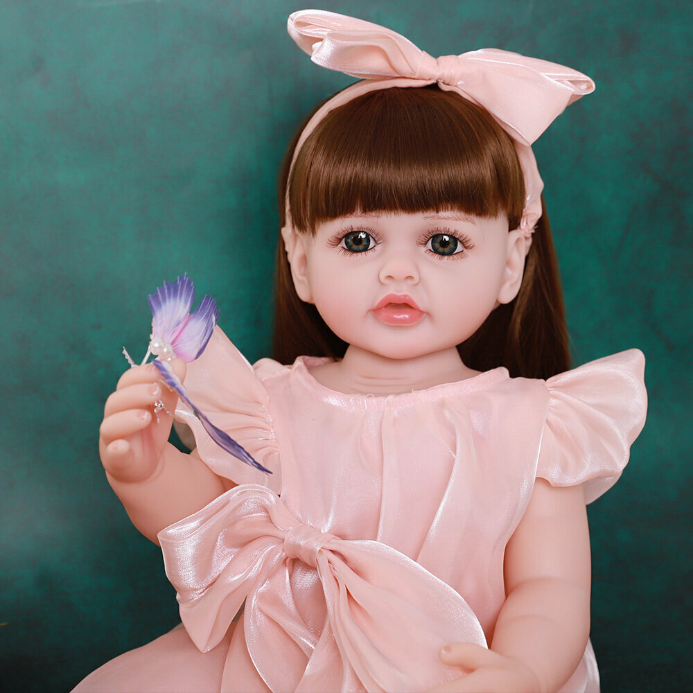 Маленькая бабочка 60 см 3d кукла для мытья с полным клеем rebirth doll