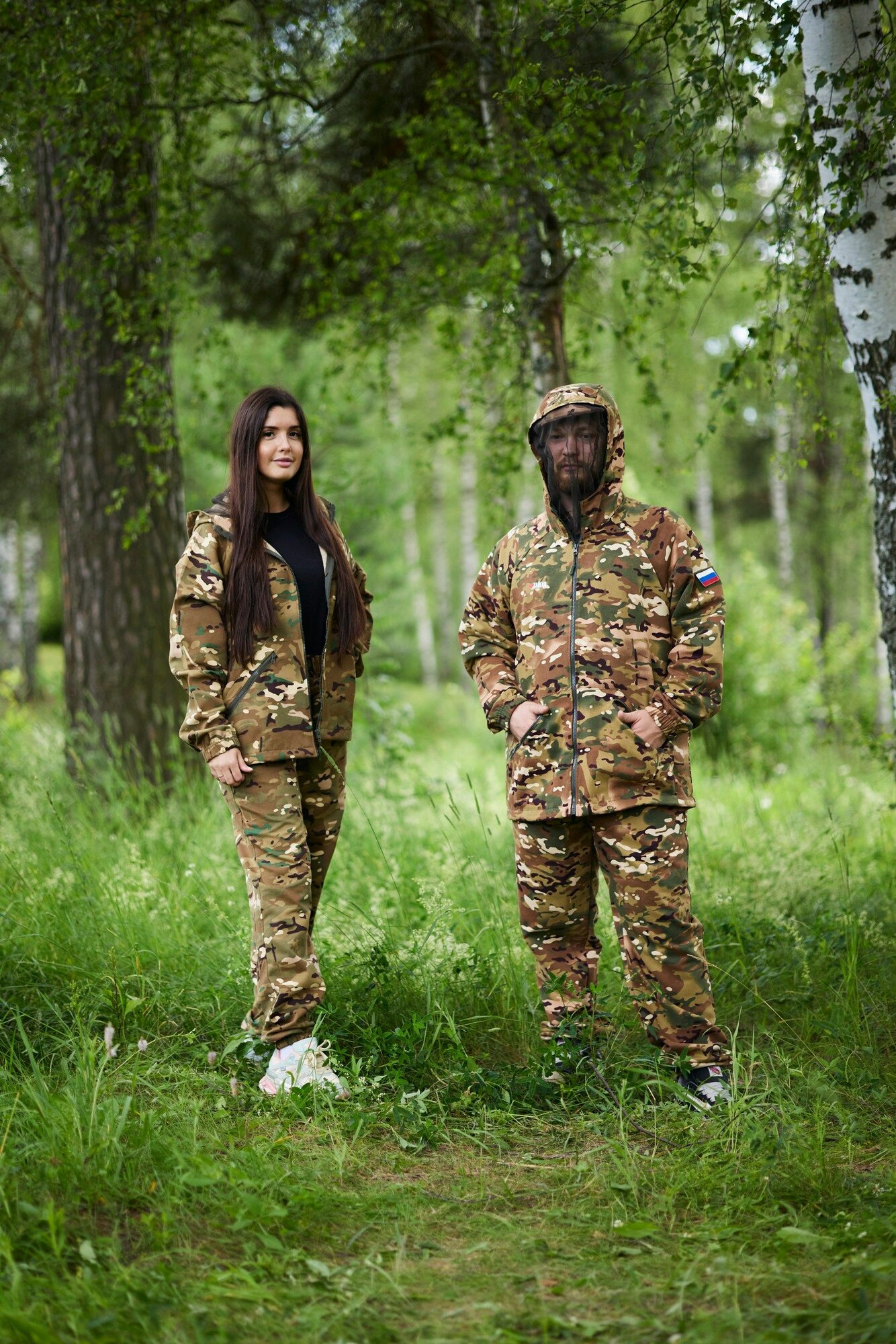 Камуфляжный костюм Тайган с антимоскитной сеткой мужской женский размер 52-54