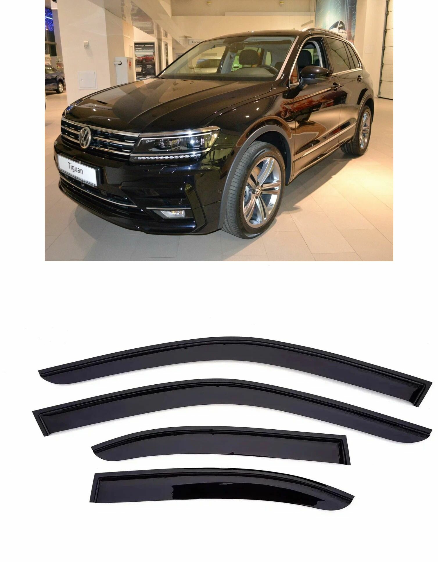 Дефлекторы боковых окон VOLKSWAGEN Tiguan Фольксваген Тигуан (2016-2020)