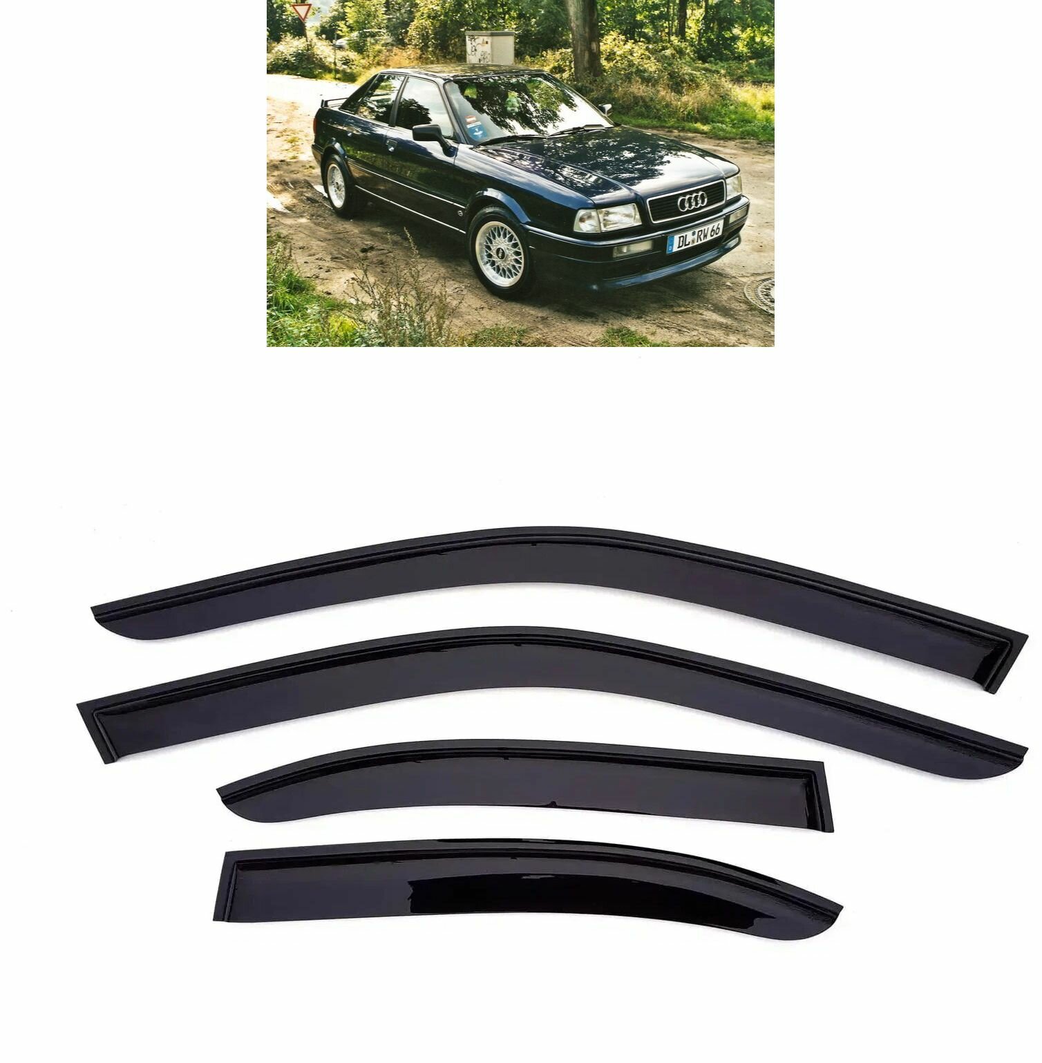 Дефлекторы боковых окон AUDI Ауди 80 седан (B3, B4) (1986-1996)