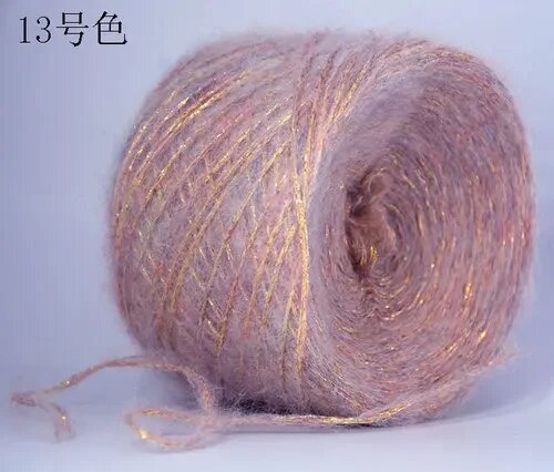 Пряжа мохер металлизированная LinYan, 50г, цвет 13 Medium pink