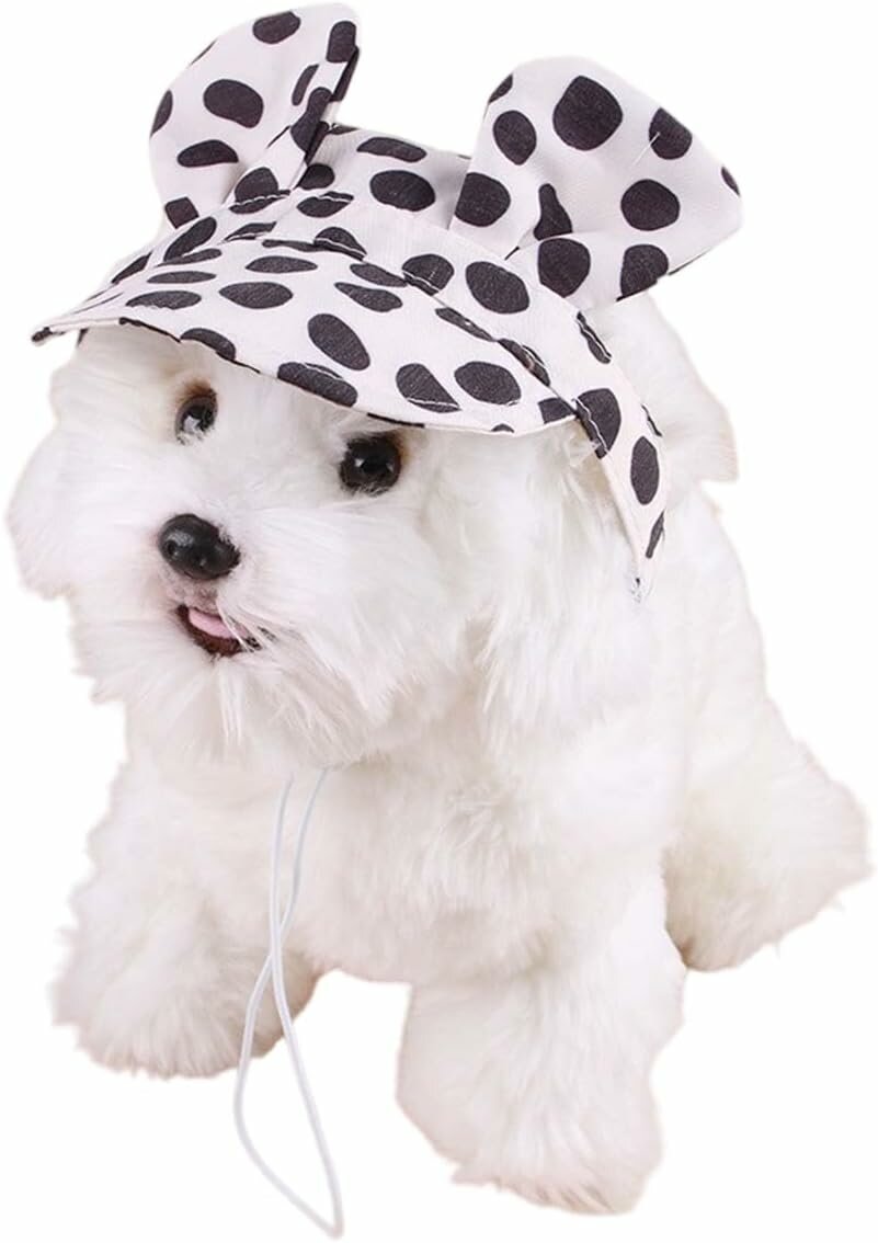 Sun Hat для маленьких собак - Регулируемая домашняя бейсбольная кепка с ушными отверстиями и ремешком для подбородка, дышащий летний козырьку полиэстера