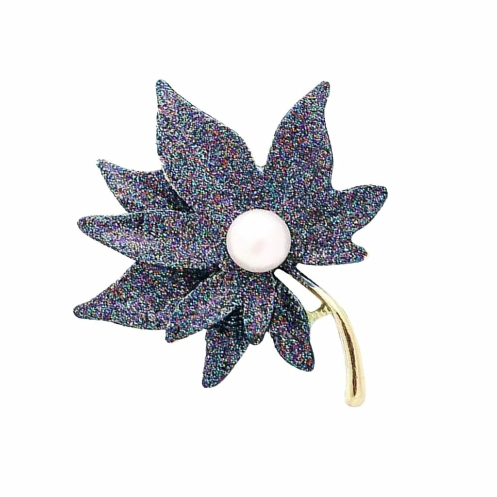 Изящная брошь в виде кленового листа с эмалью, аксессуар для платьев и пальто, Фиолетовый