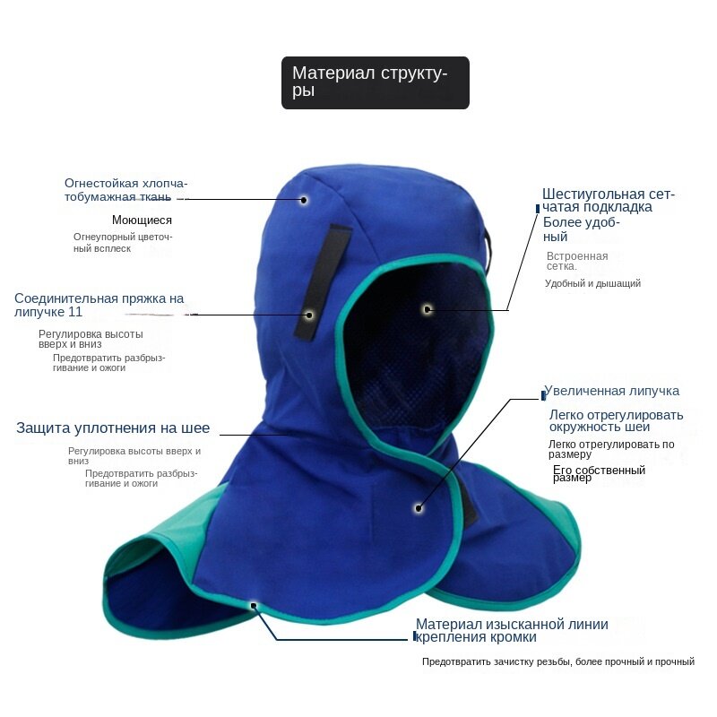 Старый пожарный-сварщик, защищающий голову от ожогов, шаль-шлем, пылезащитный капюшон для страхования труда, огнезащитный головной убор для электросварки, средства защиты сварщика