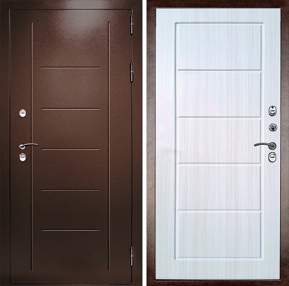 Входная дверь Тренд Экстра Лиственница белёная с терморазрывом 960х2050 Левая