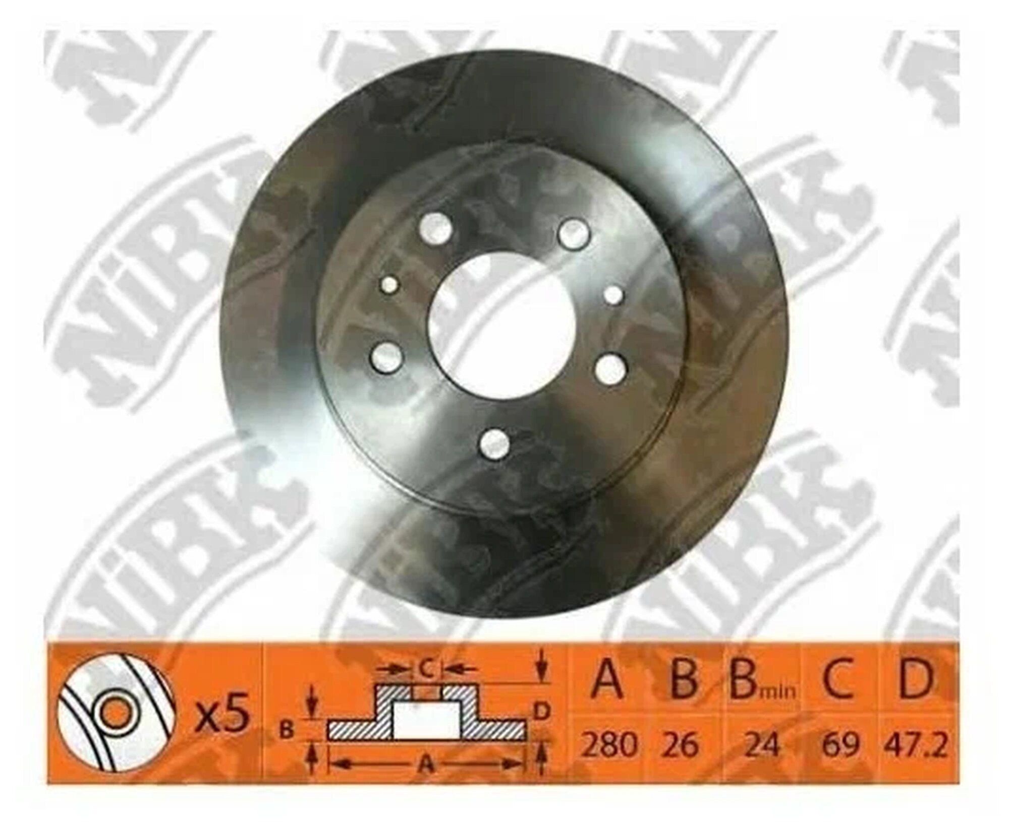 Диск тормозной передний NIBK RN1412 для а/м Hyundai i30, ix20, KIA Ceed, Cerato, Soul, Sportage