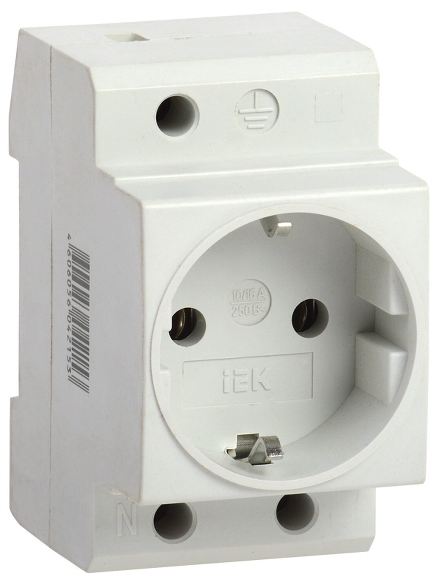 Розетка IEK KARAT РАр10-3-ОПс, монтаж на DIN-рейку, заземление, IP20