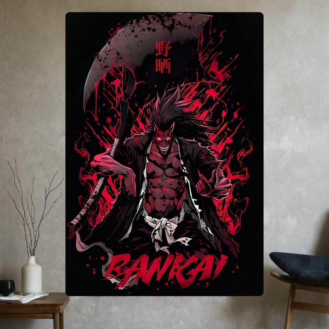 Картина на металле (аниме - Блич) Кенпачи Зараки, 20*30см