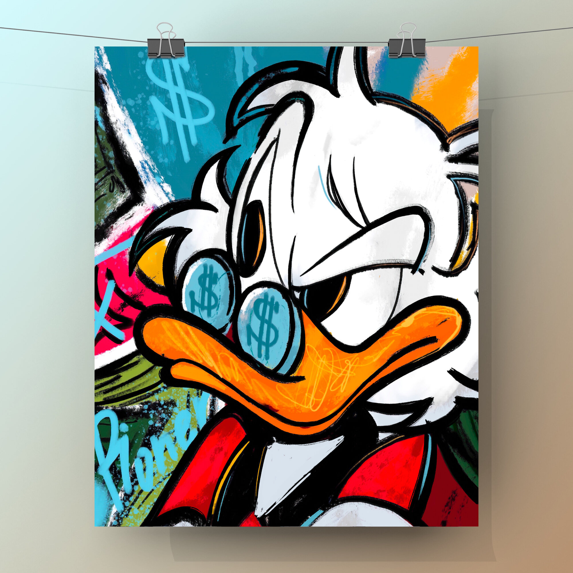 Название: Постер Скрудж Макдак 30х40 см без рамы/ Мотивационный постер плакат/ Скрудж и деньги/ Денежный постер/ Плакат для мотивации/ Постер деньги/ Постер для интерьера/ Декор стен дома офиса/ Денежное мышление визуализация карта желаний/ Постер плакат