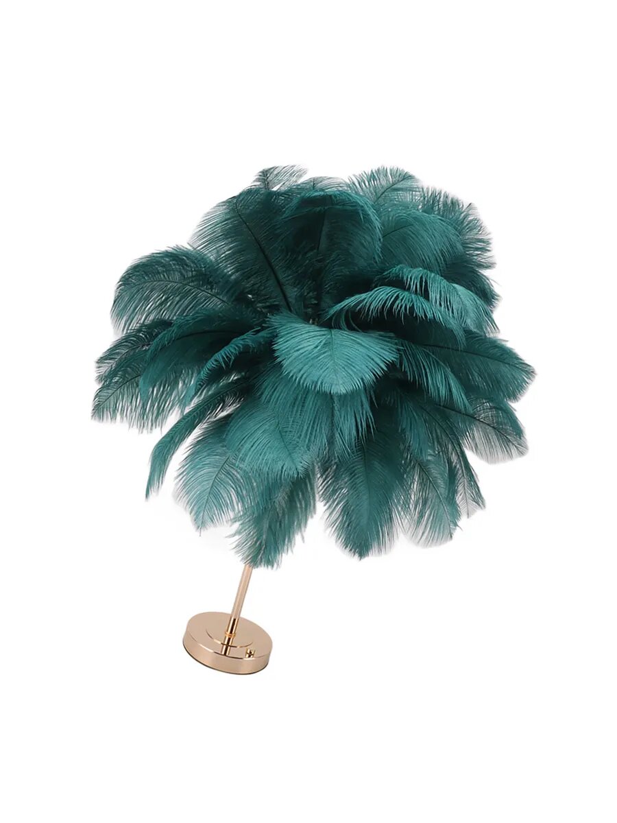 Настольная лампа со страусиными перьями, перезаряжаемая