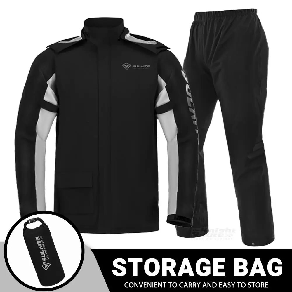 Дождевик для мотоцикла, дождевик, мотодождевик, дождевик мужской, Мужской мотоциклетный дождевик, дождевик мужской, куртка, брюки, Байкерский дождевик, водонепроницаемый мотоциклетный Женский комплект, мотокуртка мужская, L, Черный, Мужской