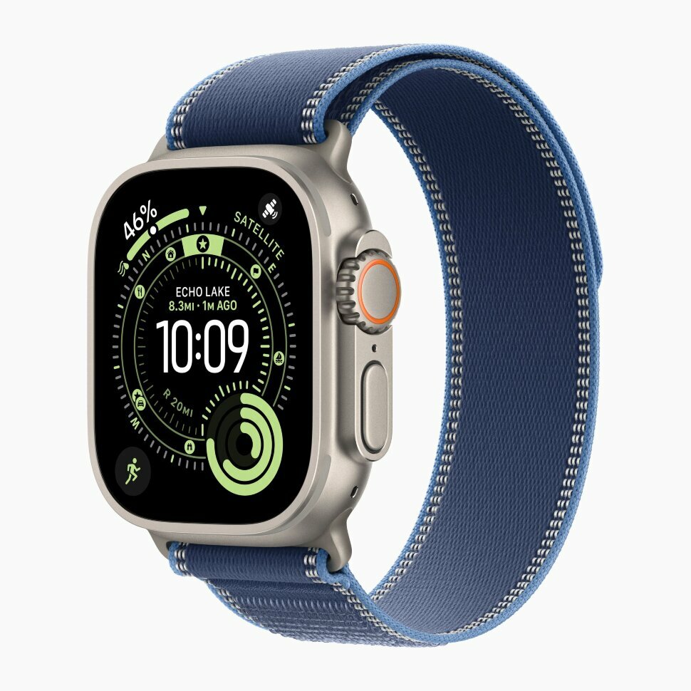 Умные часы Apple Watch Ultra 3 (2025) 49mm, Natural Titanium Case, Blue Trail Loop, S/M