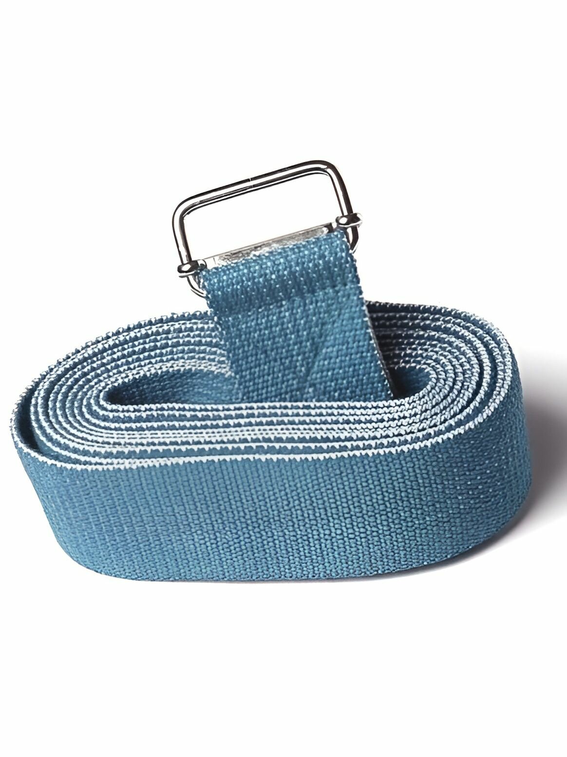 Тренировочный ремень для йоги, упражнений и растяжки Де люкс хлопковый, серый, длина 270 см ширина 4 см