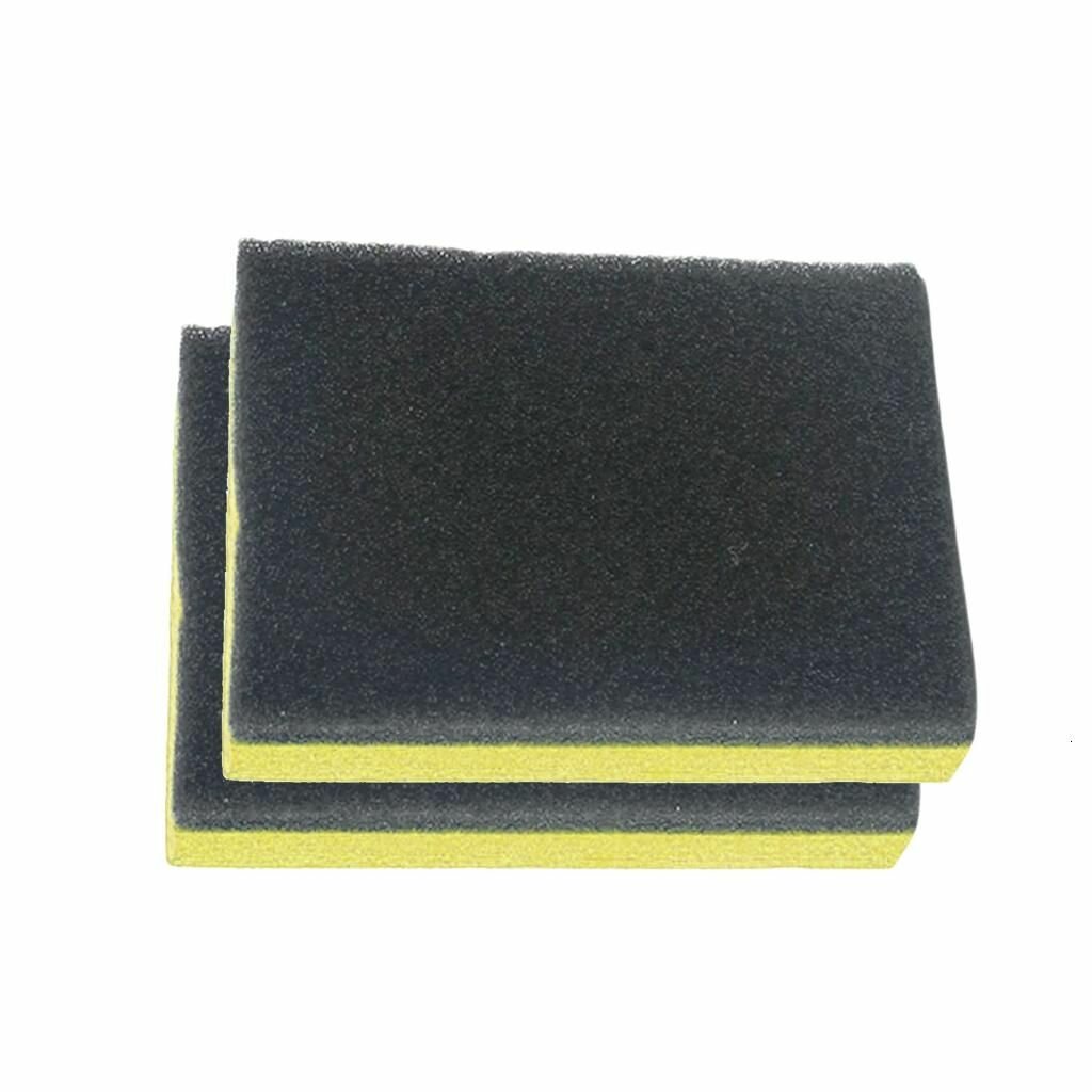 Губка автомобильная, губка для чистки 2-х автомобильных губок с хрустальным покрытием-желто-черный-7x5x1,5 см