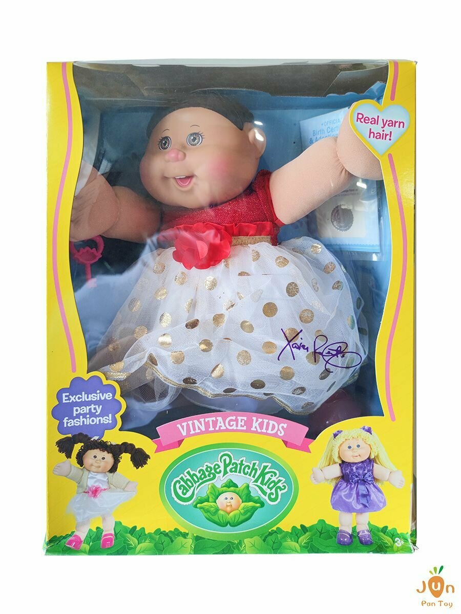 Cabbage Patch Kids Vintage Kids / Игрушки для девочек, одетые в красивую одежду, со свидетельством о рождении, подойдут в качестве подарка на день рождения