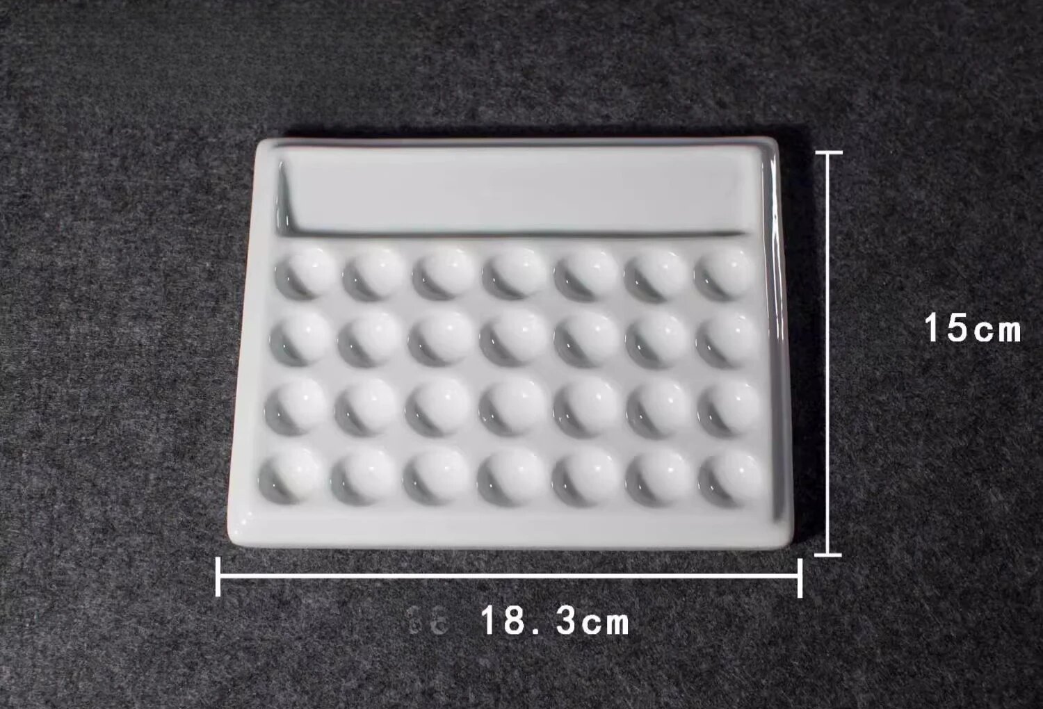 Керамическая чистая белая цветная палитра с 28 отверстиями, квадратная и легко чистящаяся китайская живопись/акварель/палитра, инструмент для художественной живописи для студентов