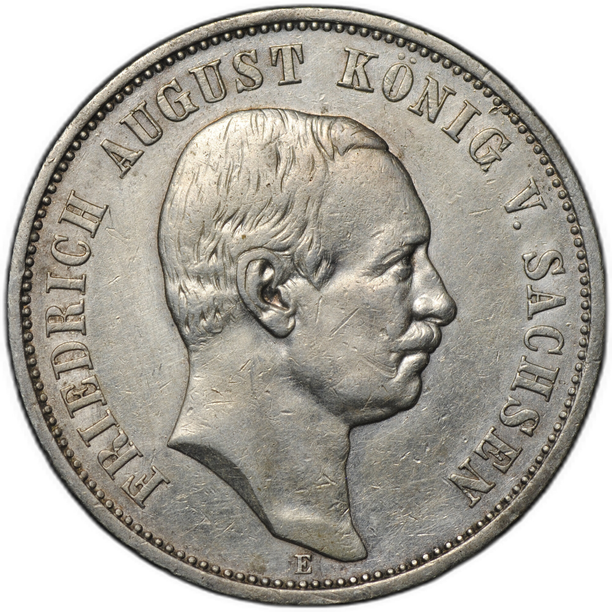 Монета 3 марки 1910 Е Саксония Германия