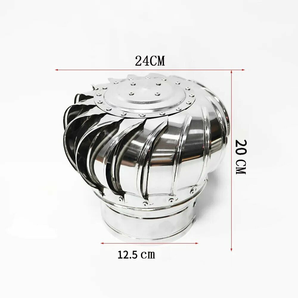 Вращающийся колпак для вытяжки дымохода из нержавеющей стали: защищает дымовую трубу, улучшает,125mm