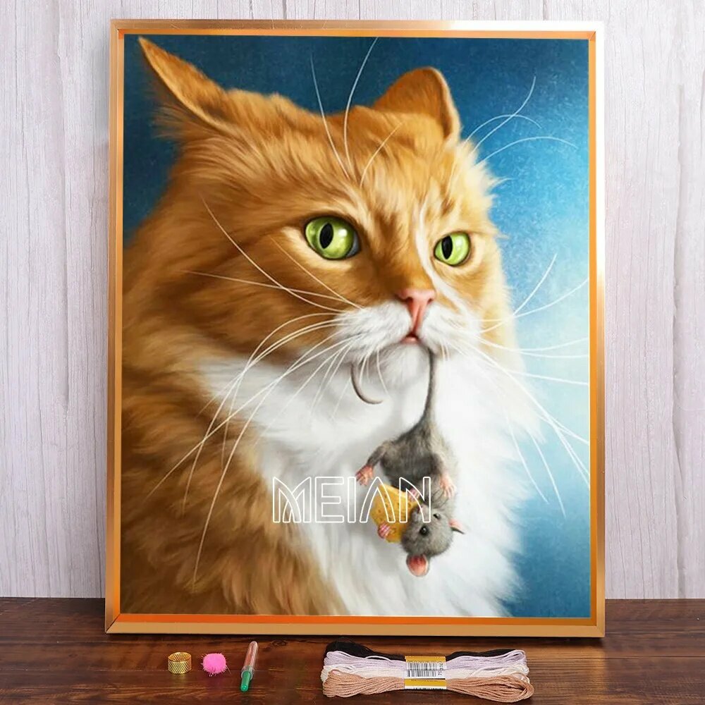 MEIAN Набор для вышивания,30x40CM,14CT, кот