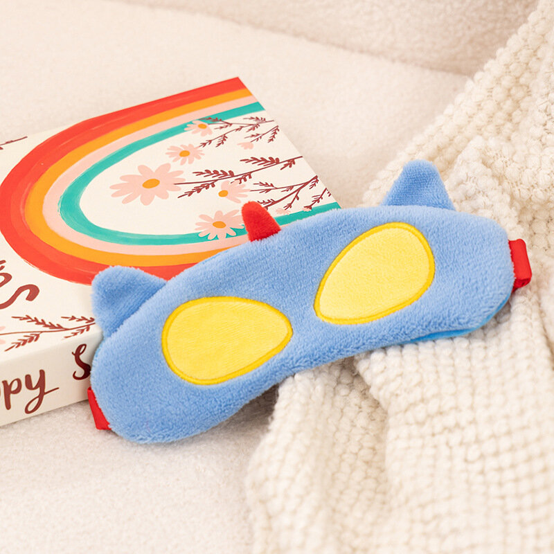 Милая мультяшная маска для сна, солнцезащитная, для путешествий, для студентов, для мужчин и женщин, снимает усталость глаз, мягкая, дышащая.