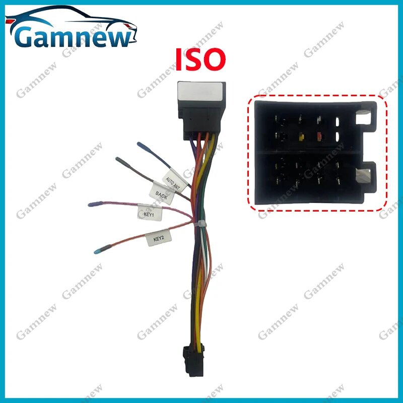 Автомобильный адаптер Gamnew 16Pin жгута проводов ISO Android Радиокабель питания для Volkswagen универсальный