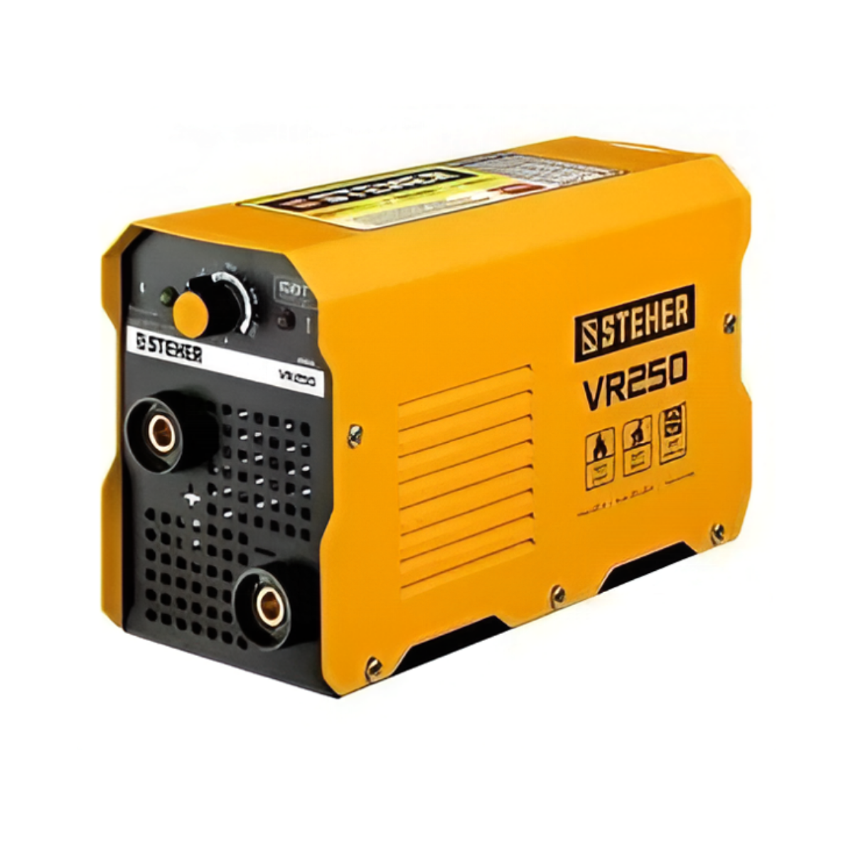 Сварочный аппарат STEHER VR-250, желтый/черный, инверторный 20-250 А, электроды до 5 мм, 8,4 кВА