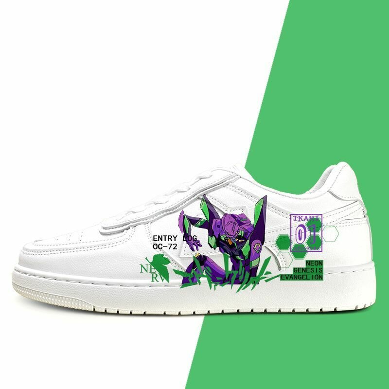 Кроссовки в стиле японского аниме, созданные в результате сотрудничества японской аниме-студии OW и Сакуры, включая модель Evangelion Unit-01 — уникальный дизайн, выполненный вручную в стиле аниме. Это нишевые кроссовки для студентов.