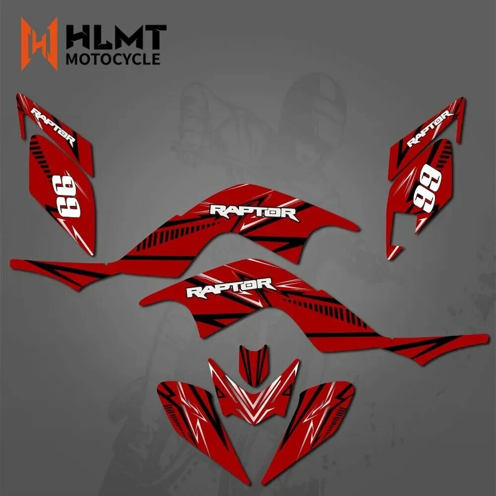 Наклейки для мотоциклов подходят для Yamaha YFM700 RAPTOR 700 2006 2007 2008 2009 2010- 2012 Набор наклеек с графическим фоном