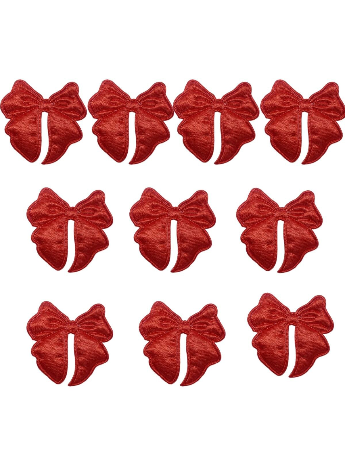 10 шт. Нашивки с вышивкой бантами, нашивки с двусторонним бантом, аппликации с бантами