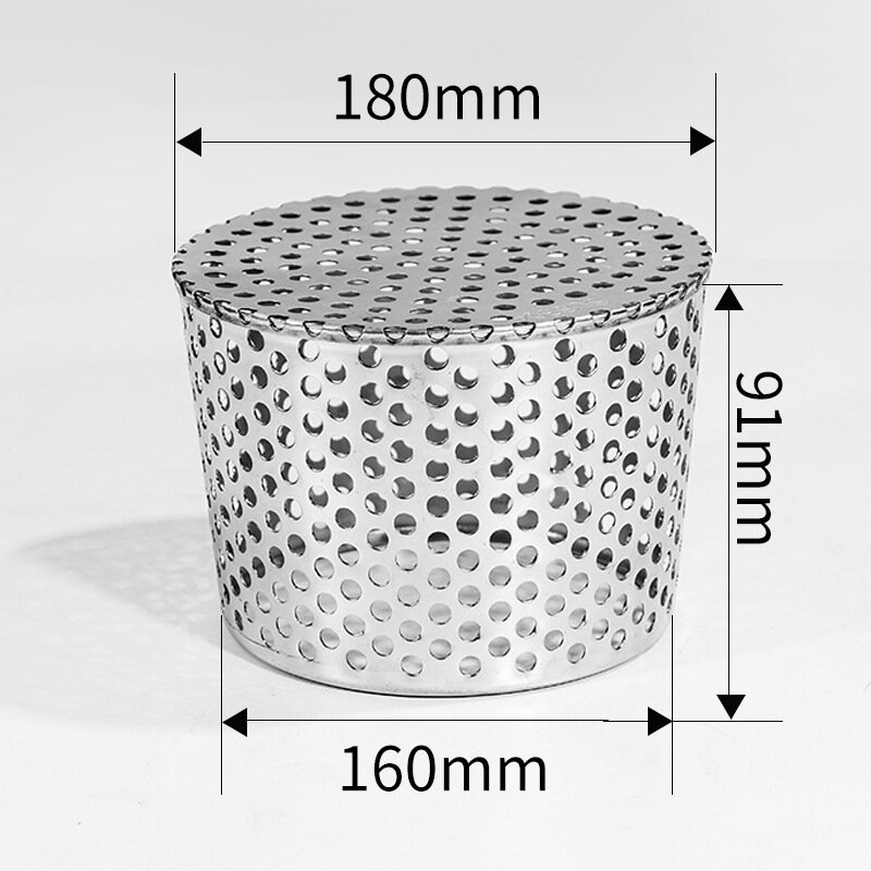304 Нержавеющая сталь Конический вкладыш Слив для пола Боковой слив Круглое отверстие Терраса Антифильтрующая сетка ПВХ Дренаж Слив для пола