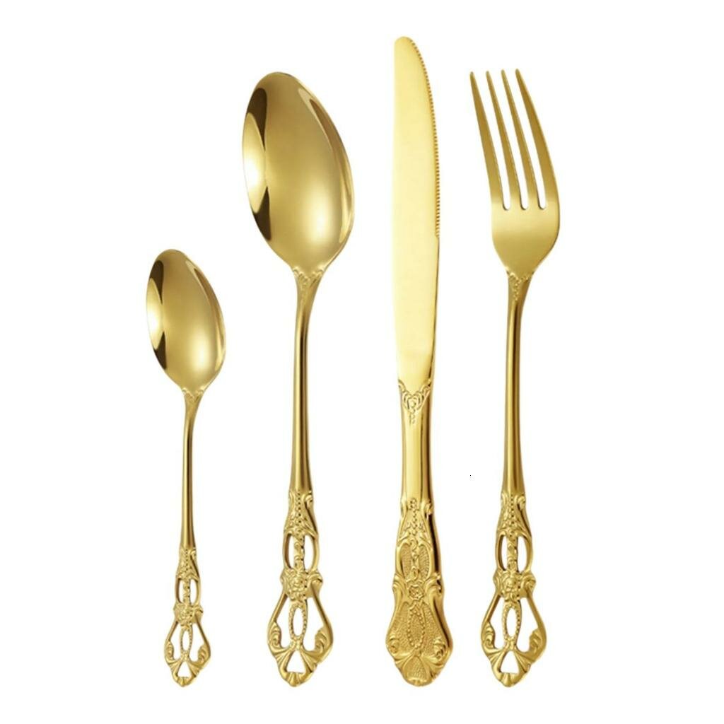 Набор столовых приборов из нержавеющей стали, Золото