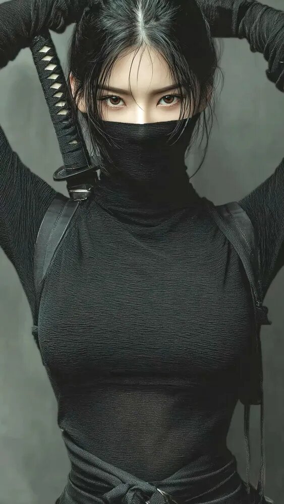 Алмазная Мозаика "Японская Женщина-самурай", Круглые Бриллианты И Стразы, 40х50 См