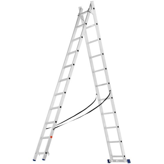 Лестница Сибртех 2 х 11 ступеней, алюминиевая, двухсекционная, Россия, 97911