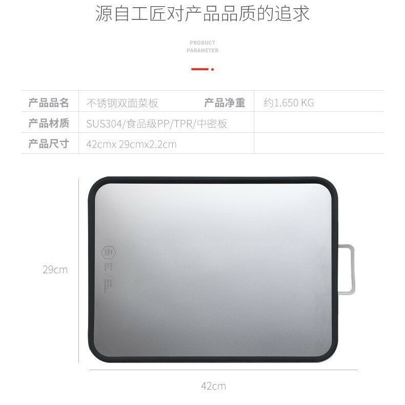 304 Нержавеющая сталь разделочная доска двусторонняя толстая доска для мяса доска для резки фруктов доска для раскатки теста для домашнего использования производитель
