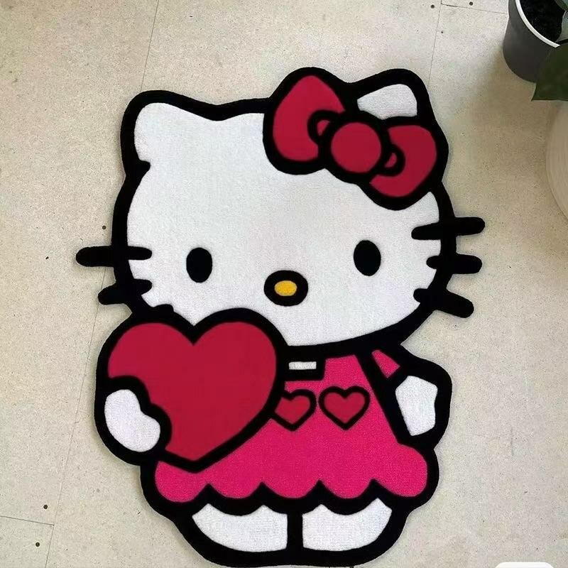 Коврик Hello Kitty Sanrio из искусственного кашемира для детской комнаты, впитывающий влагу, прохладный, мягкий, нескользящий, прикроватный коврик, 60*70 см.