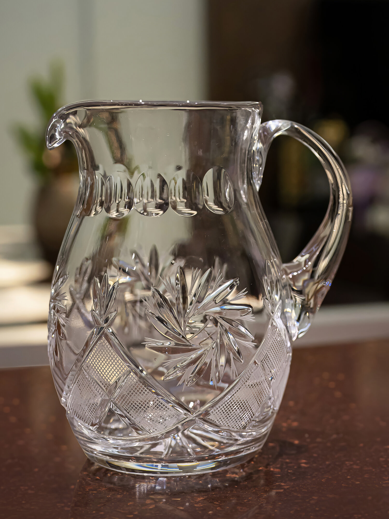 Кувшин для воды, напитков, сока и лимонада хрустальный без крышки, объем 1.5 литра, Неман 5108-1000/1