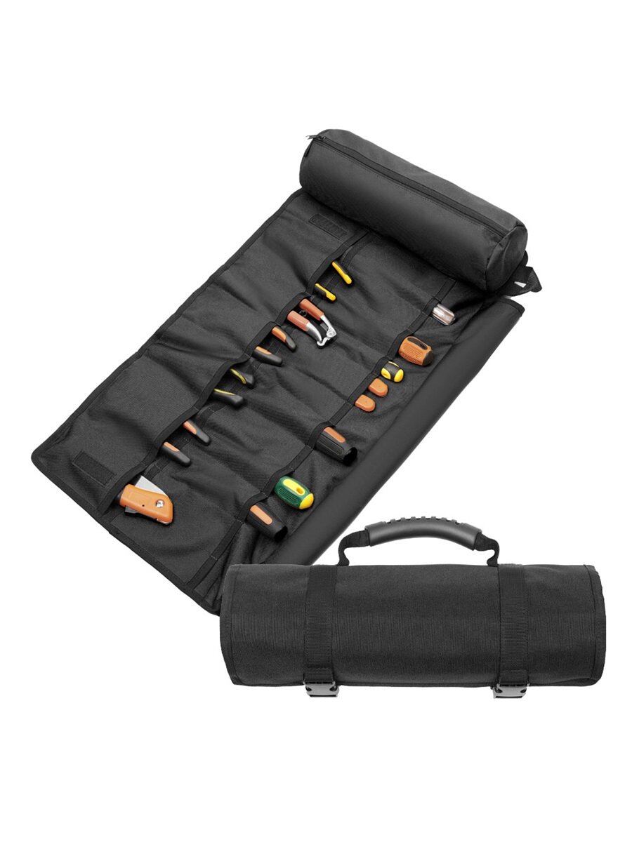 Универсальная сумка для инструментов в рулоне с несколькими карманами Гаечный ключ Ножницы для эффективного хранения и быстрого доступа