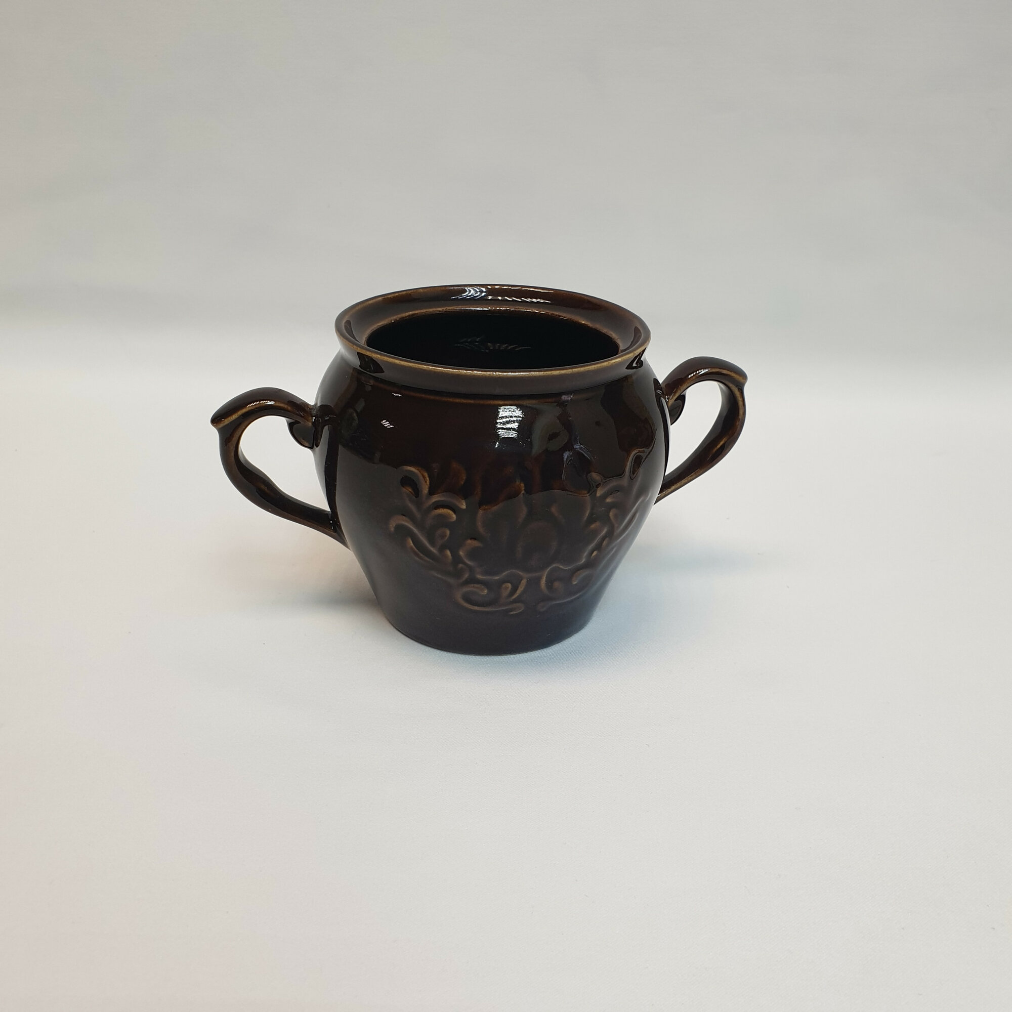 Горшок без крышки, обливная керамика объем 0.5 л, винтаж СССР