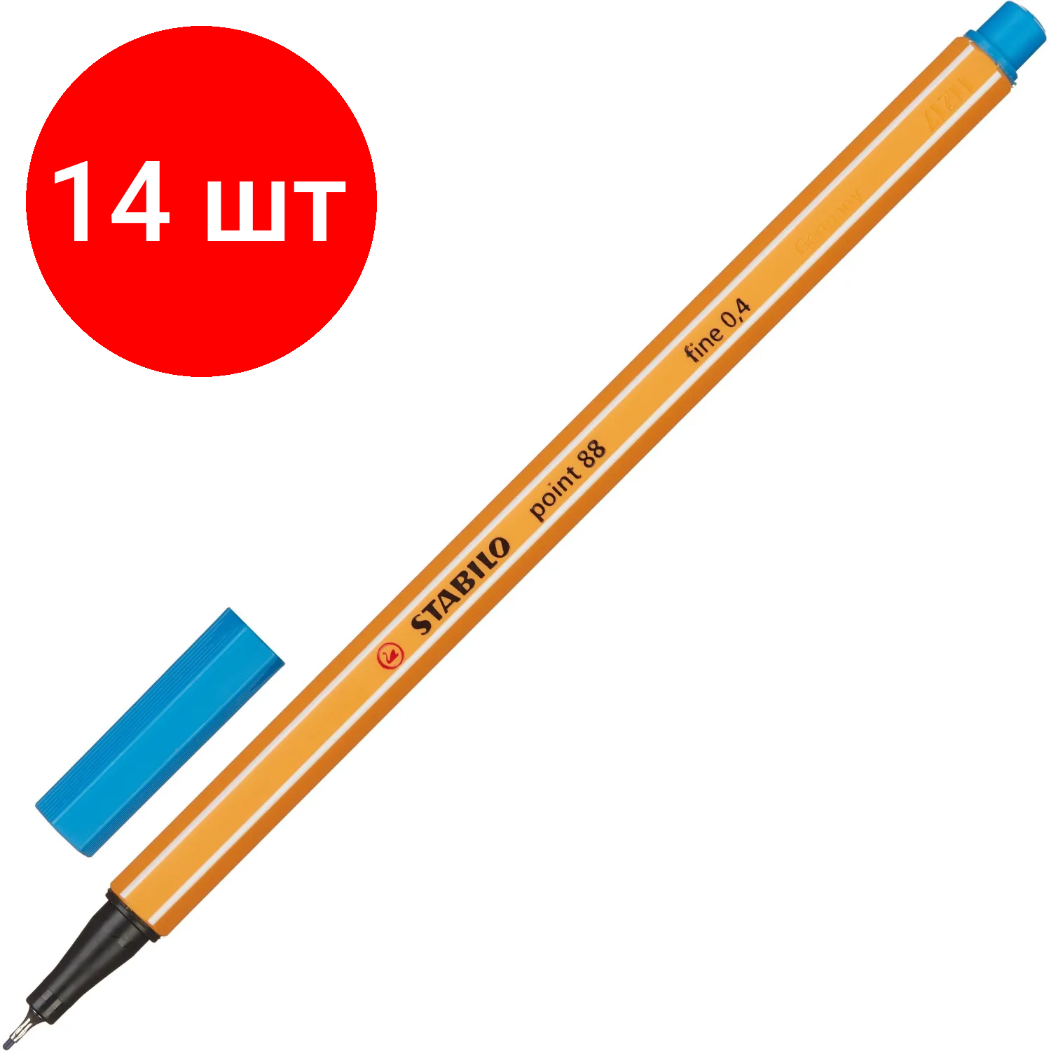 Комплект 14 штук, Линер STABILO Point 88/32 ультрамарин