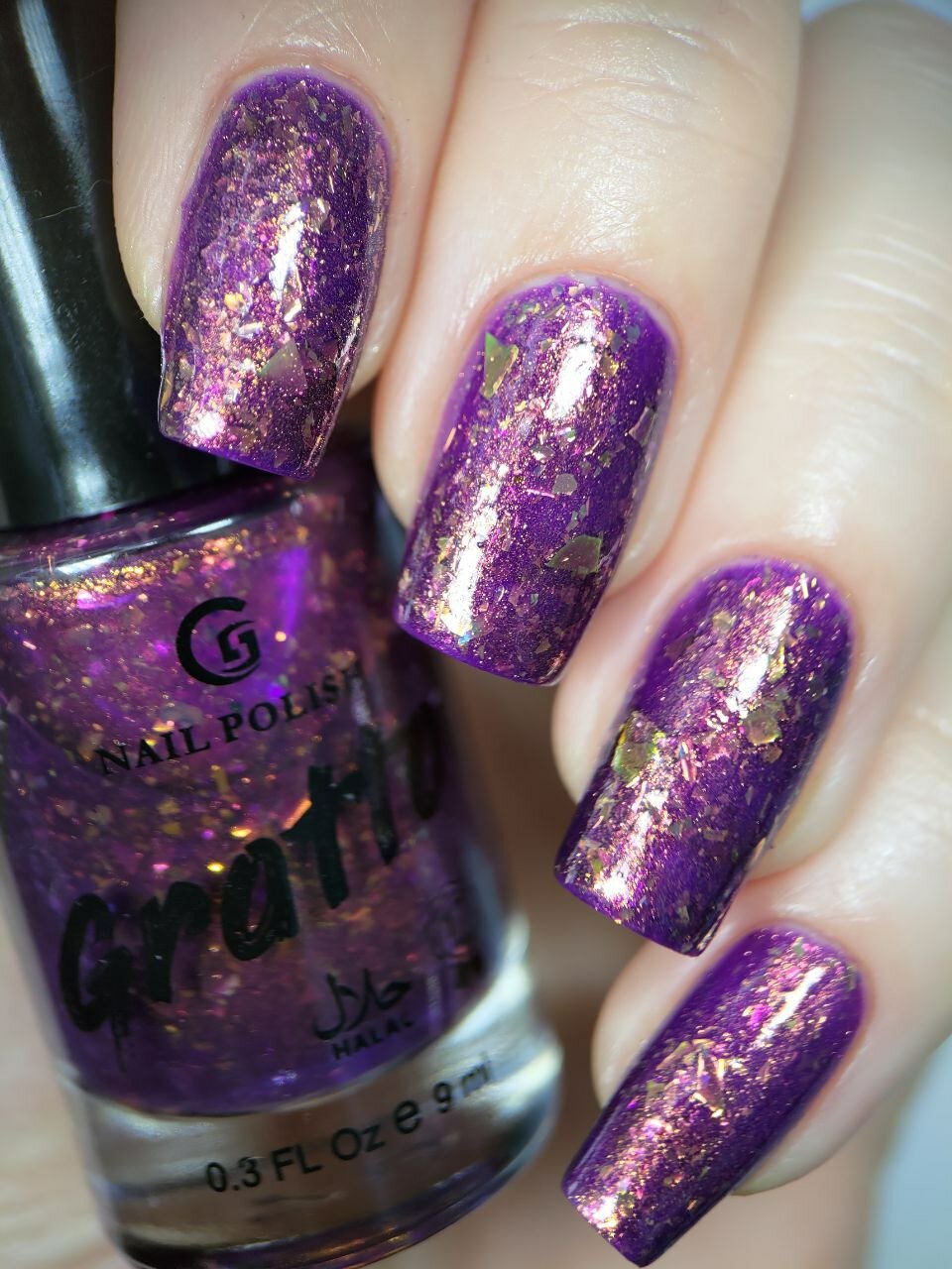 Лак для ногтей со слюдой Grattol Sugar Spark Rocket, 9мл