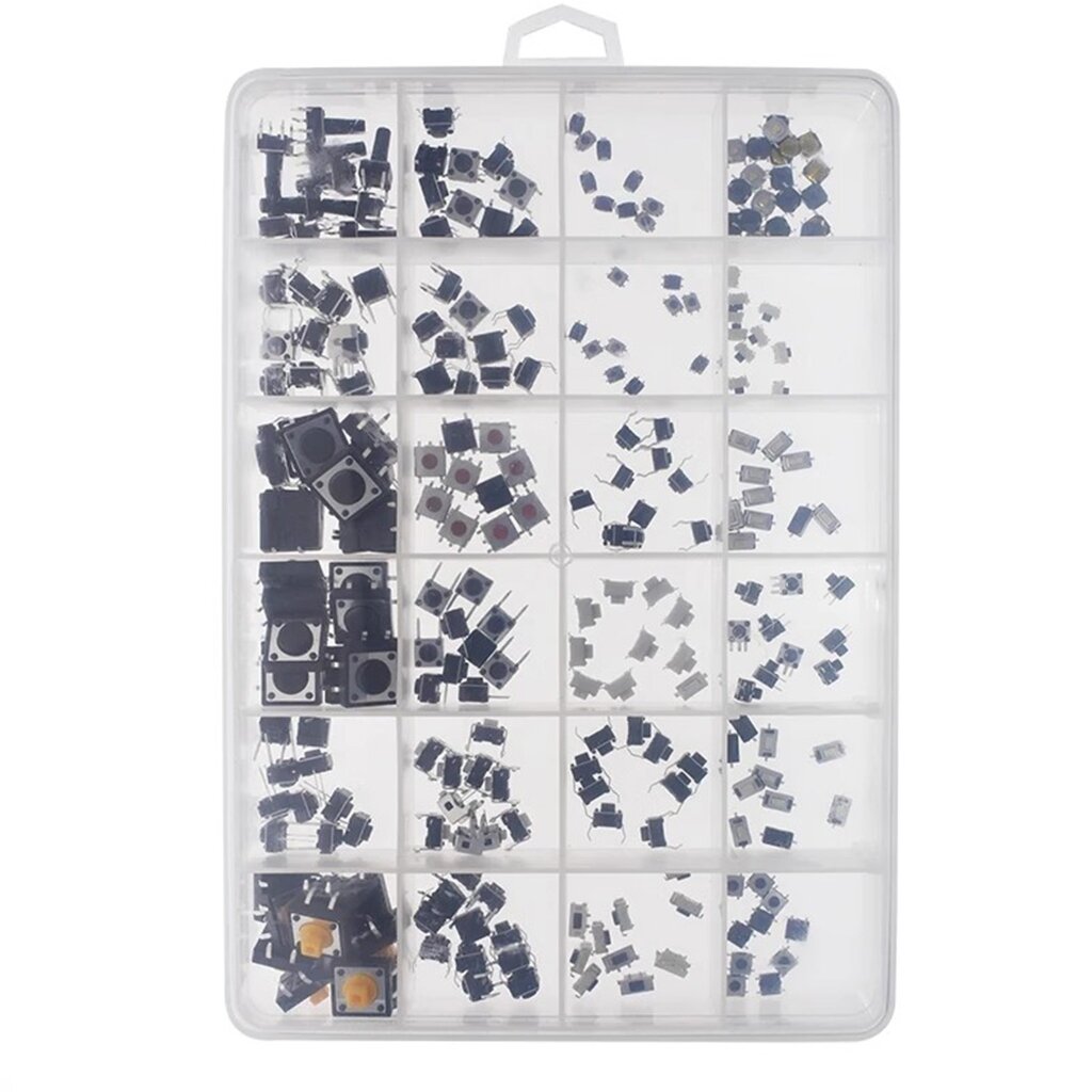 250Pcs 25 Types Micros Tactile Push Button Switches Assortment Kit With Assorted Size