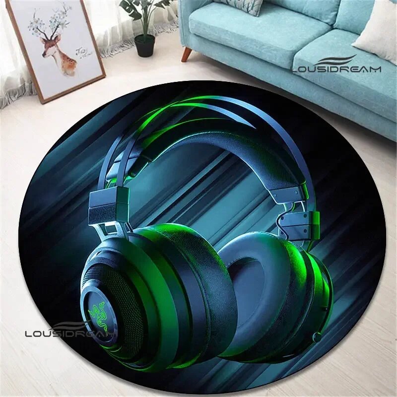 Круглый ковёр LOUSIDREAM 3D Razer логотип