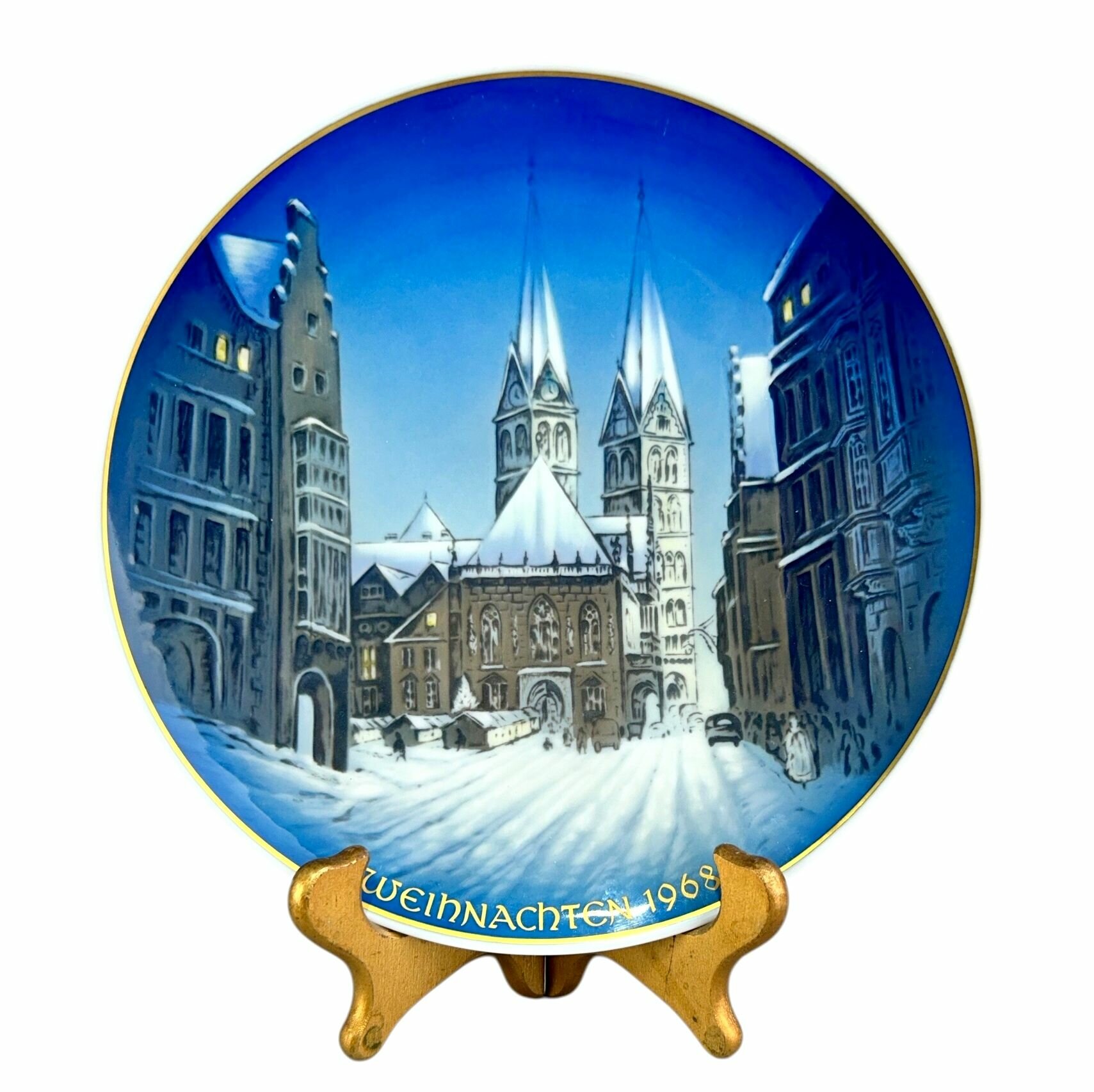 Декоративная тарелка Рождество 1968 года, Rosenthal, фарфор, винтаж. Германия